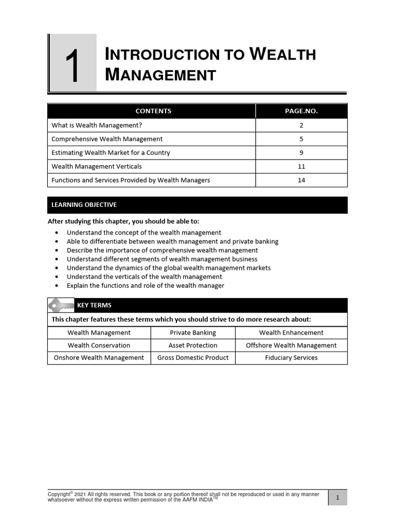 Chapter 1 Introduction To Wealth Management Compressed | PDF | Wealth Management | Wealth
