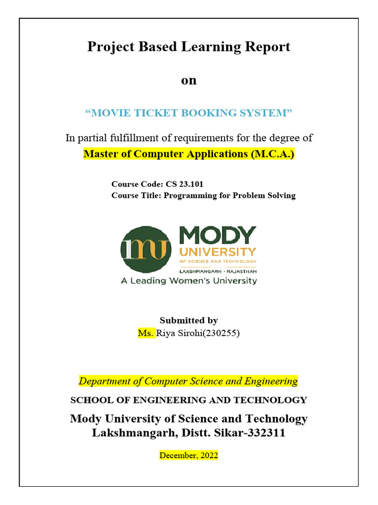 PBL Project Report Format | PDF | Project Based Learning | Computer Science