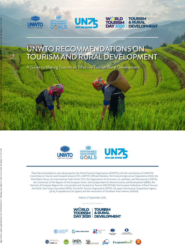 2020 Unwto Recommendations On Tourism and Rural Development A Guide To ...
