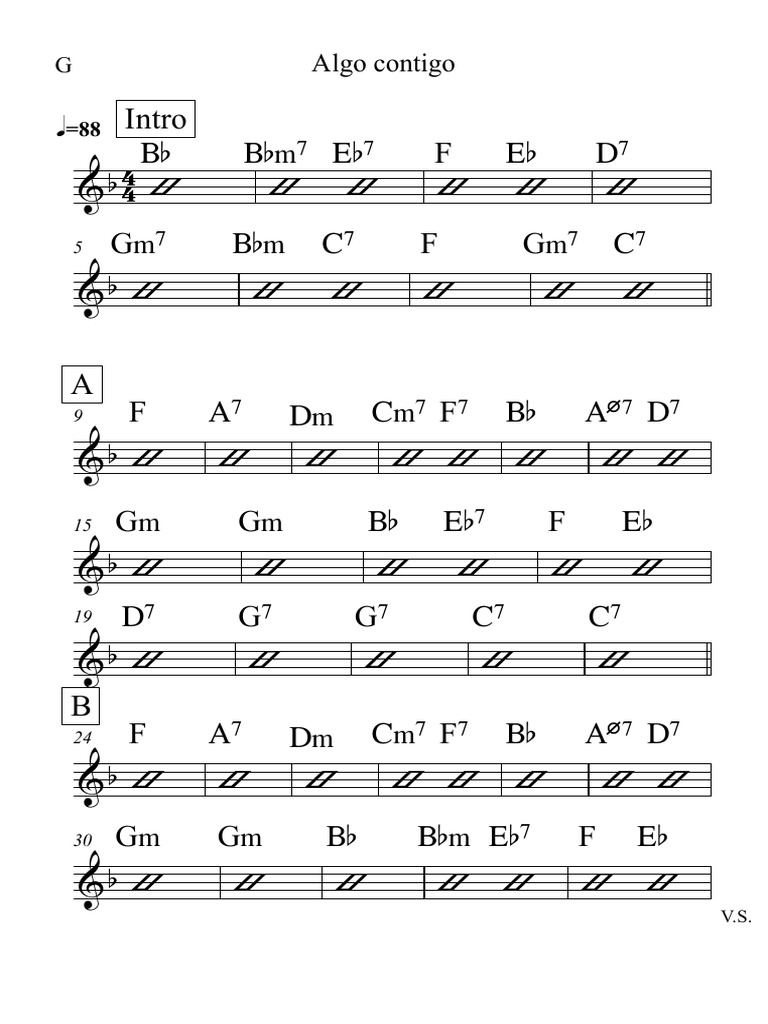 Partitura de "Algo Contigo" en Acordes | PDF