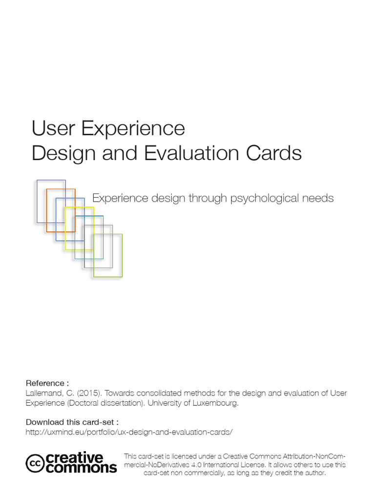 LALLEMAND2015 Ux-Cards Design | PDF | User Experience | Feeling