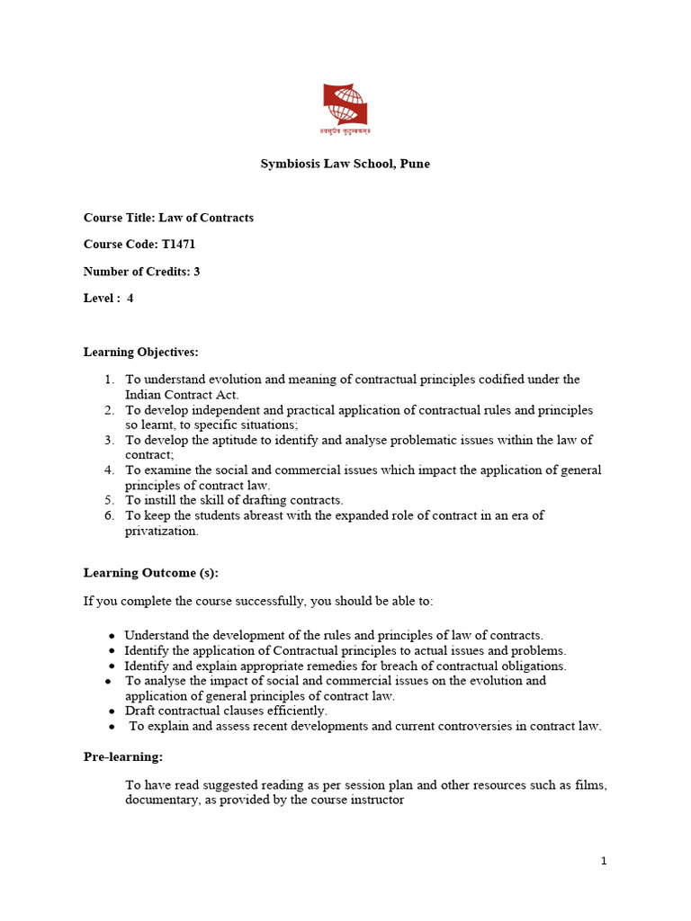 Law of Contract Notes | PDF | Law And Economics | Doctrine