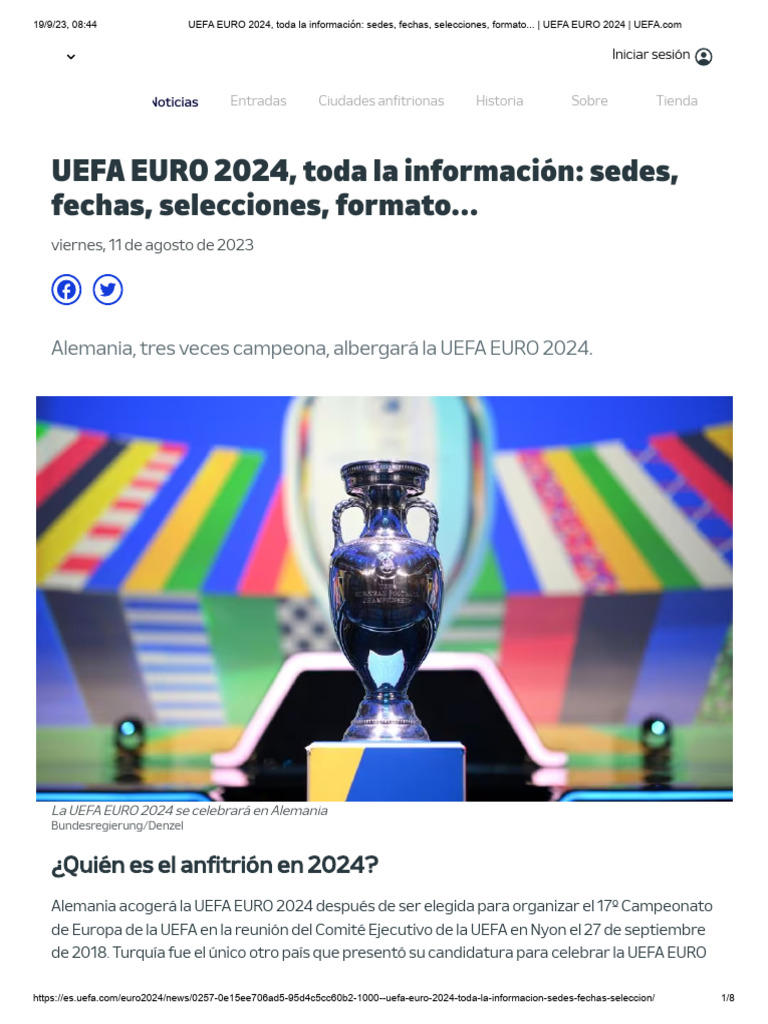 UEFA EURO 2024, Toda La Información - Sedes, Fechas, Selecciones, Formato... - UEFA EURO 2024 ...