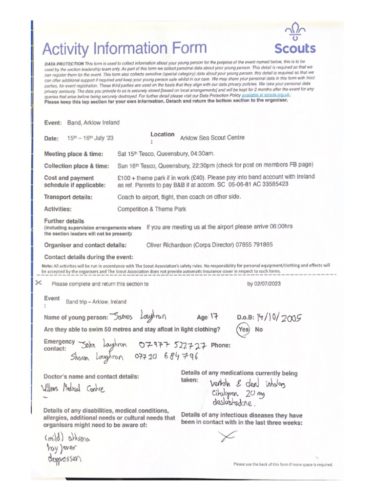 Activity Information Form | PDF