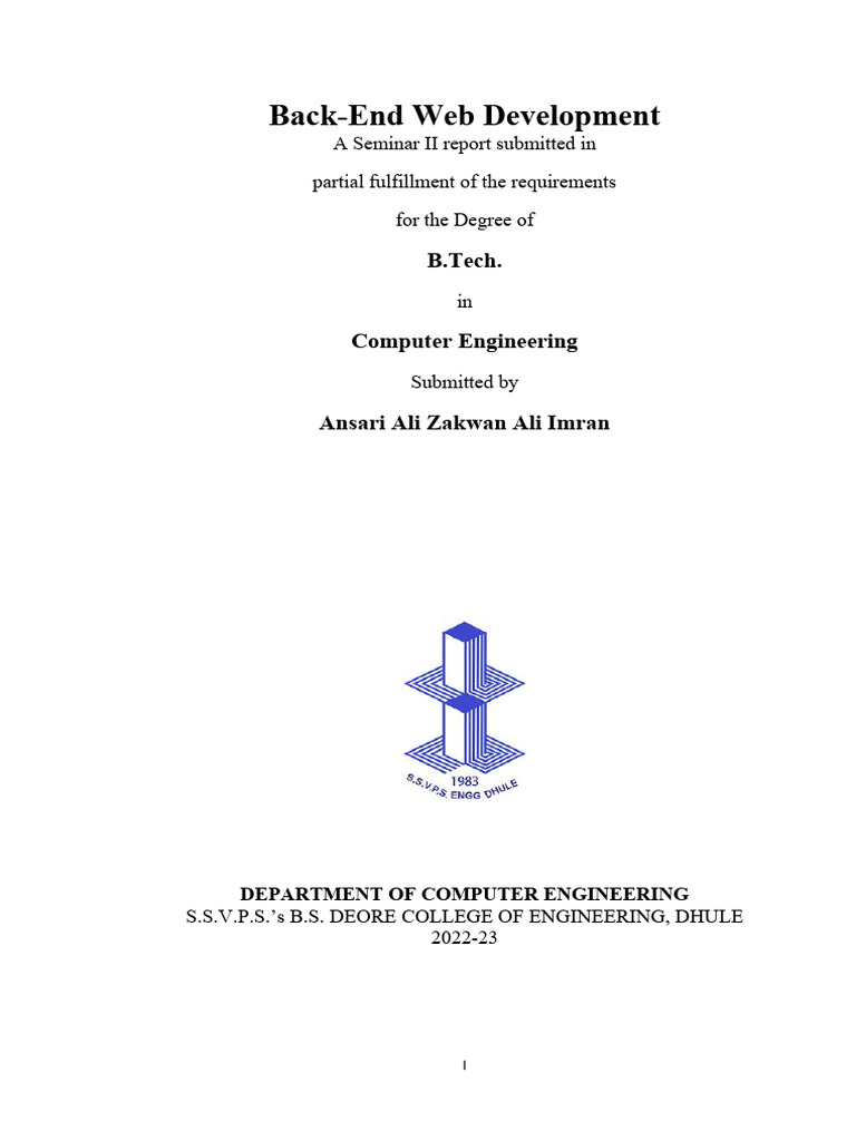 Back-End Web Development | PDF | Dynamic Web Page | Websites