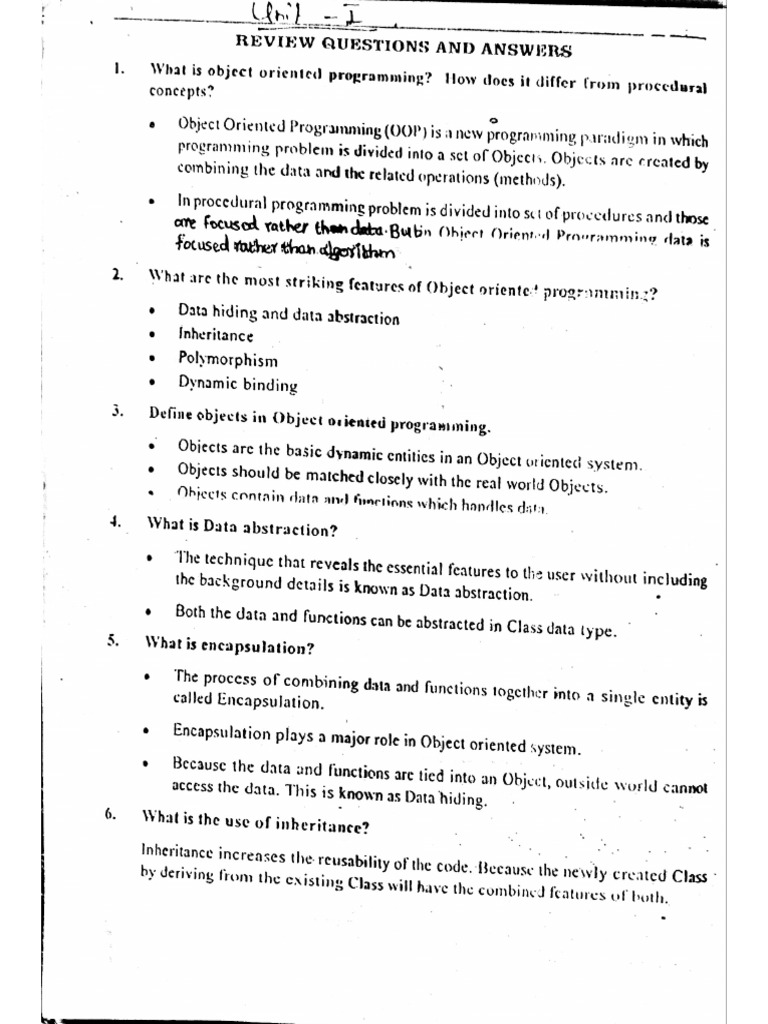 OOPS UNIT 1,2 Two Marks | PDF