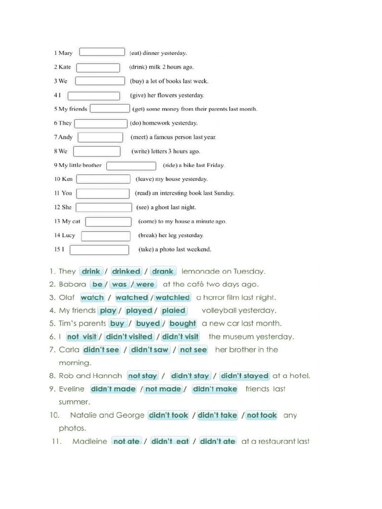 English Class Past Simple Klasa 5 | PDF
