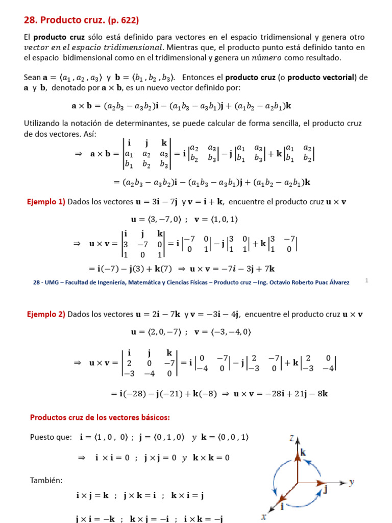Producto Cruz | Descargar gratis PDF | Vector Euclidiano | Matemáticas
