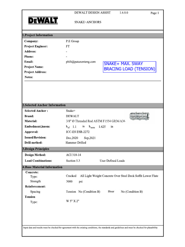 Dewalt Design Assist Snake+ Anchors Sway Anchors | PDF