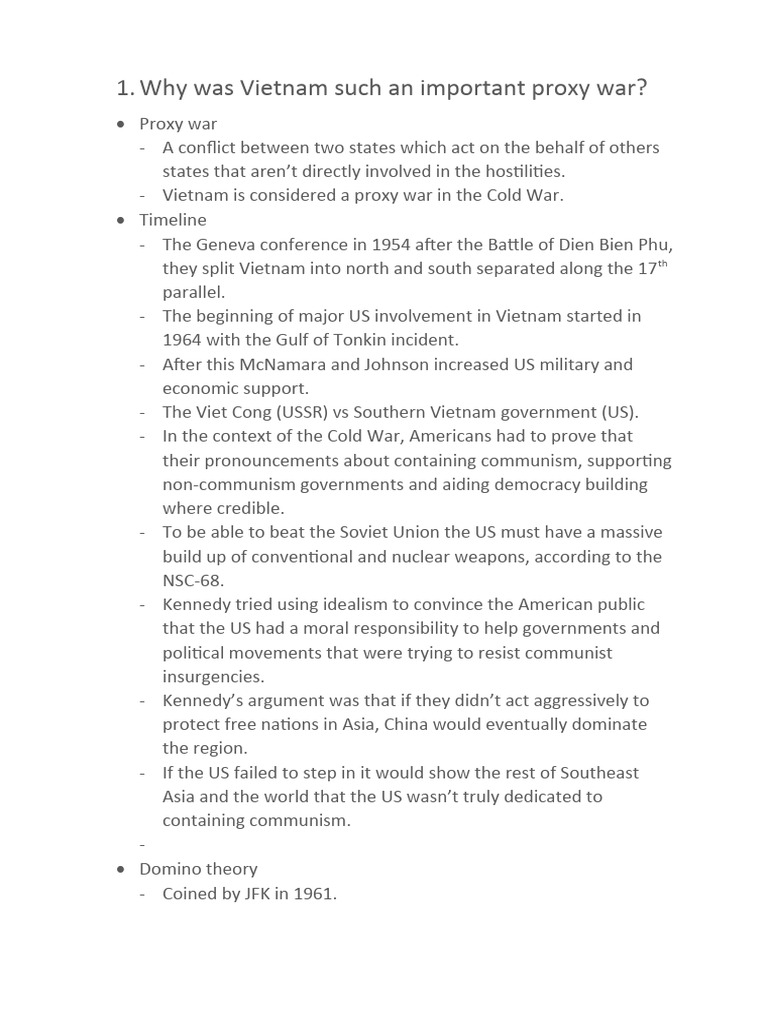 Why Was Vietnam Such An Important Proxy War | PDF | Vietnam War ...
