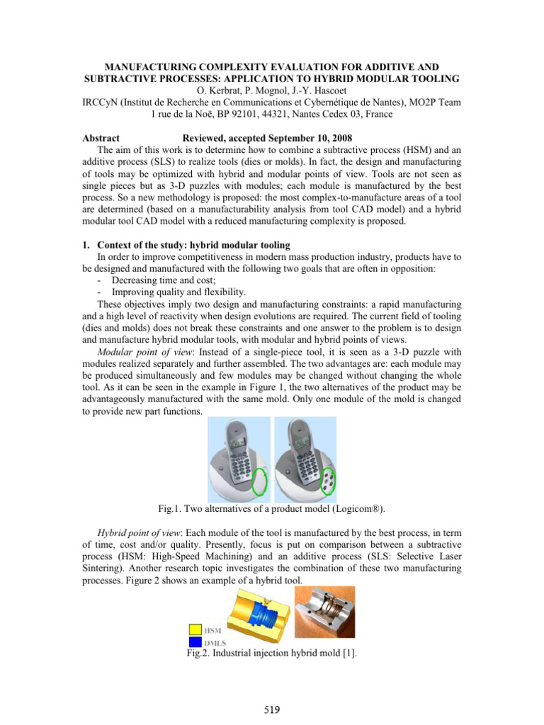 2008-Manufacturing Complexity Evaluation For Additive and | PDF | Computer Aided Design | Machining