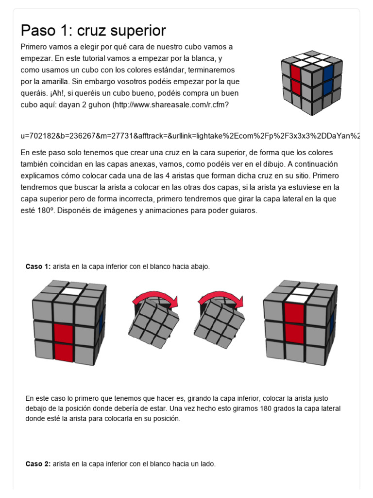 Cómo resolver el cubo Rubik 3x3 en 7 pasos | PDF | Métodos y materiales ...