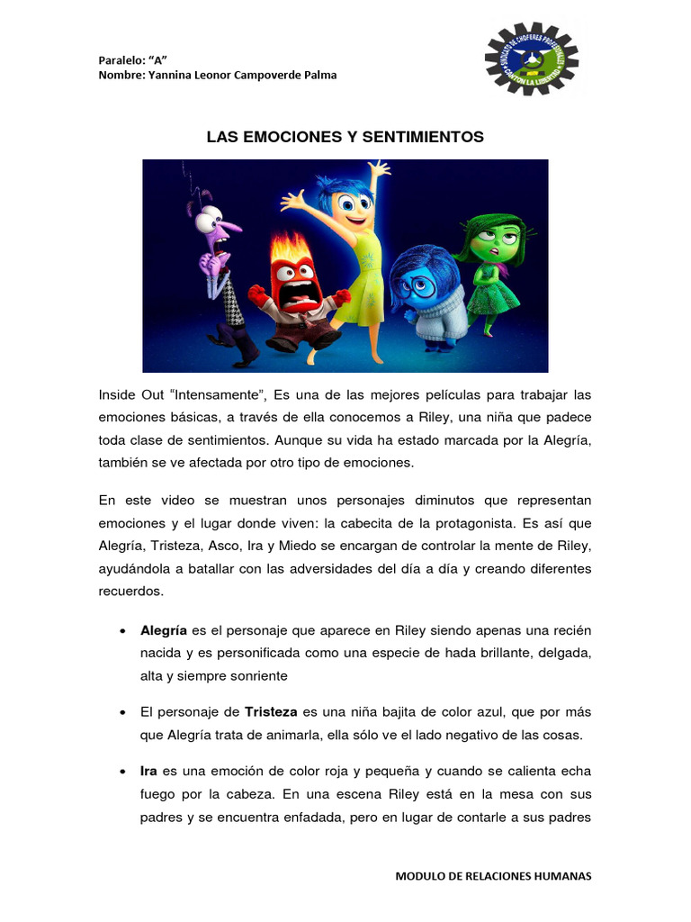 Tarea 2 Las Emociones y Sentimientos | PDF | Las emociones | Experiencia subjetiva