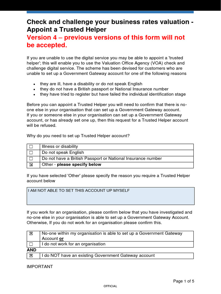 Trusted Helper Form | PDF | Cyberspace