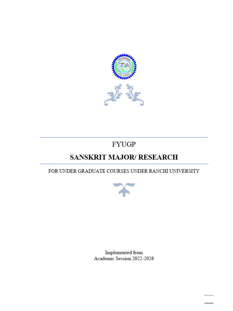 FYUGP Sanskrit Compressed | PDF | Bachelor's Degree | Undergraduate Education