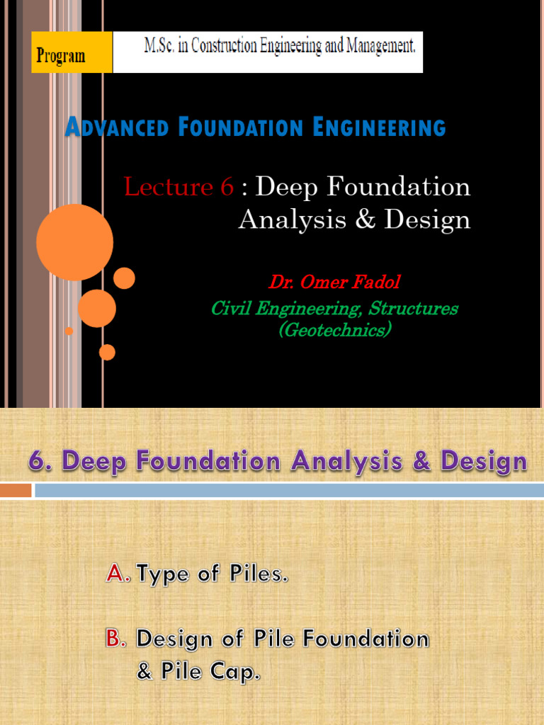 Deep Foundation Design and Analysis | PDF | Deep Foundation | Mechanics