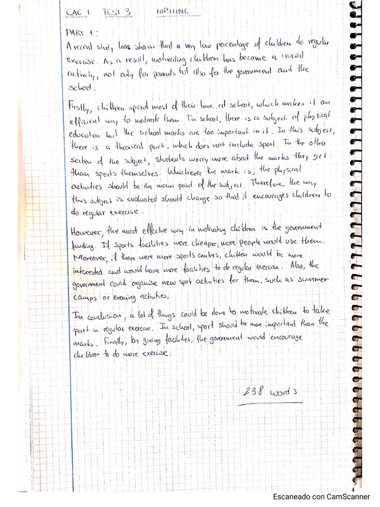 CAE 1 Test 3 Writing | PDF