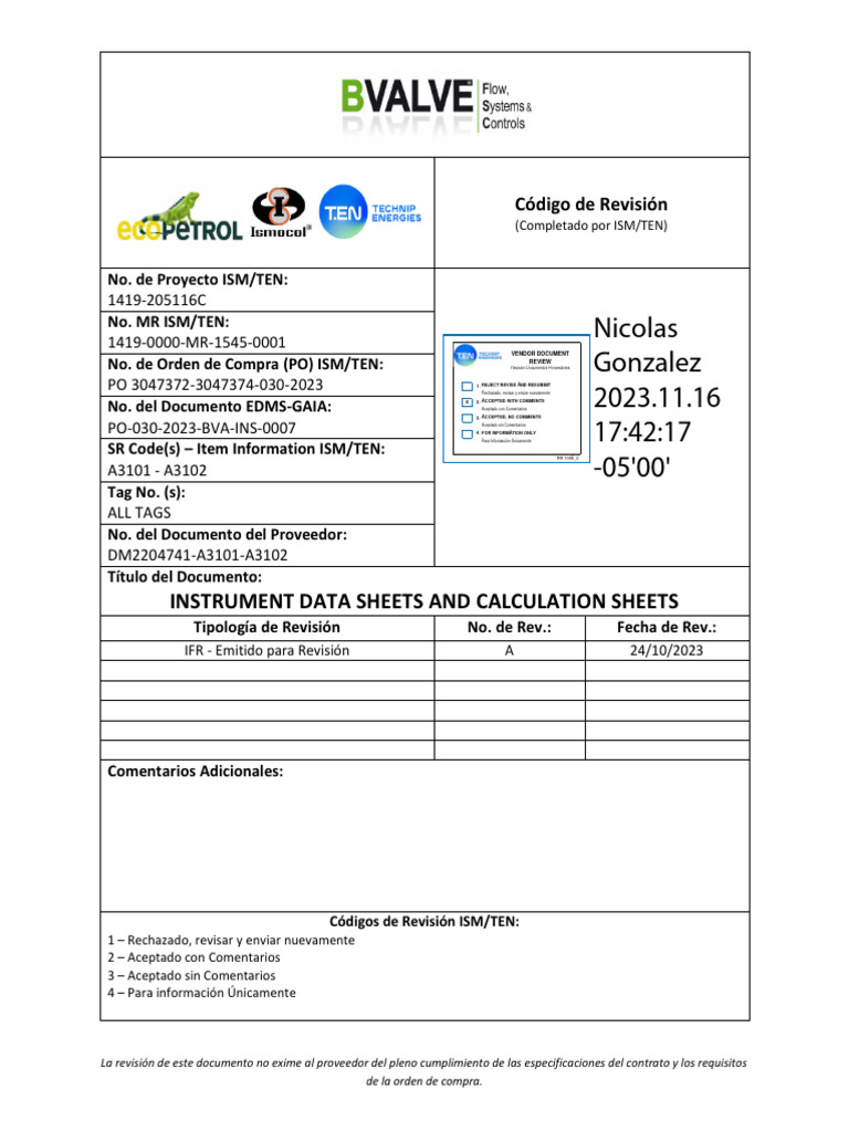 Hojas de cálcuo - PO-040_reviewed | PDF