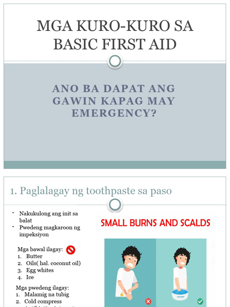 Mga Kuro-Kuro Sa Basic First Aid | PDF