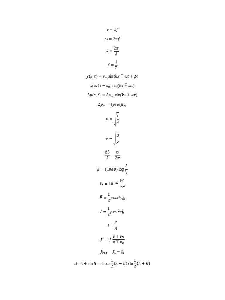Formulas Ondas | PDF
