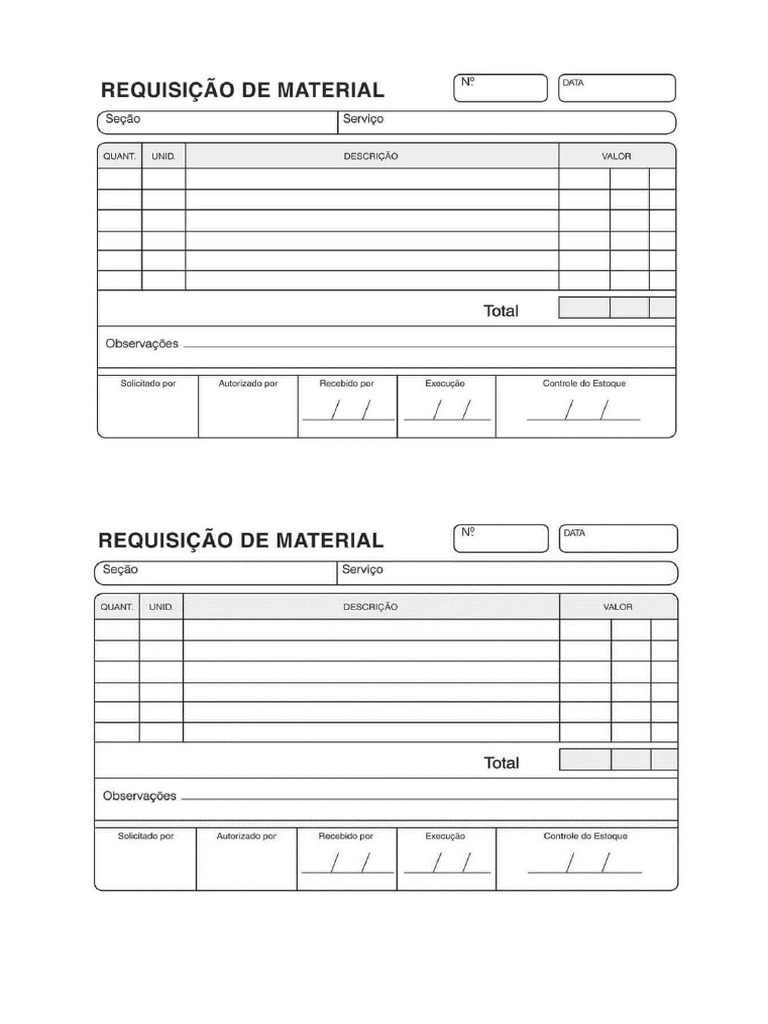Requisição de Material | PDF