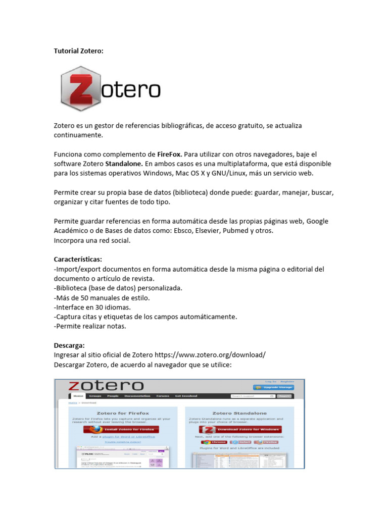 Tutorial Zotero | PDF | Microsoft Word | Software de la aplicacion