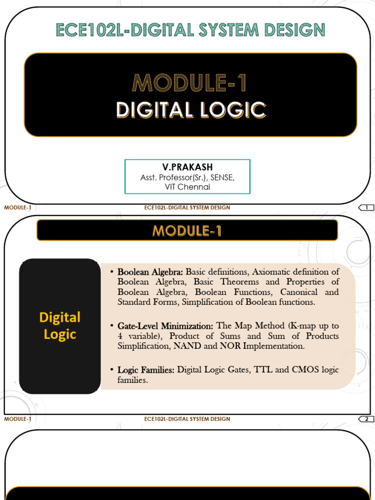 DSD Module 1 | PDF | Logic Gate | Cmos