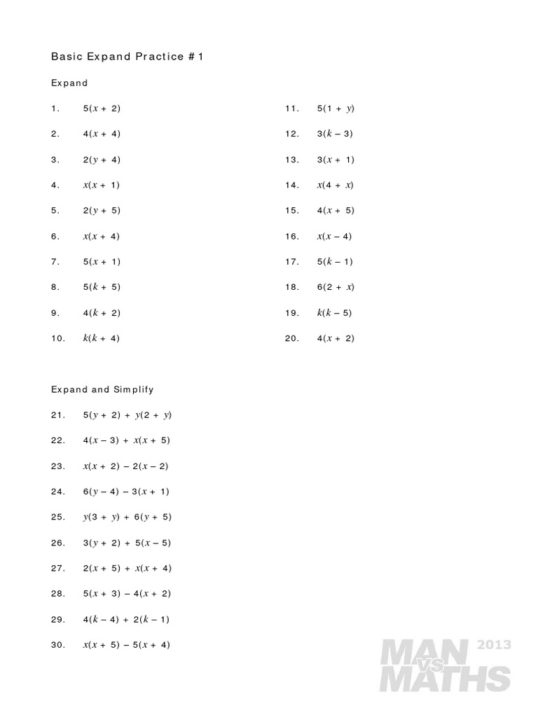 Algebra Brackets Questions | PDF