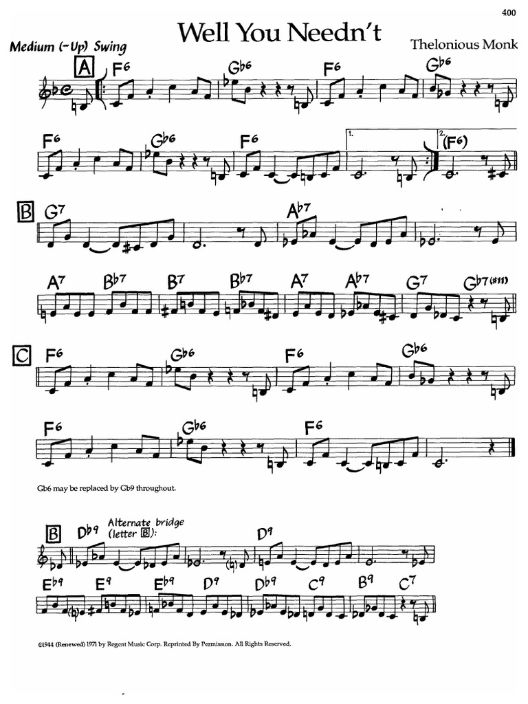 Well You Needn't | PDF