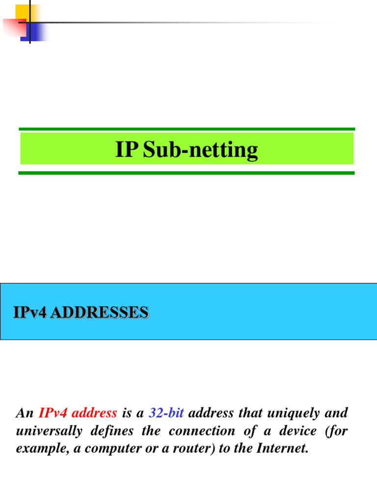 Understanding IPv4 Subnetting Basics | PDF | Ip Address | Internet Protocols