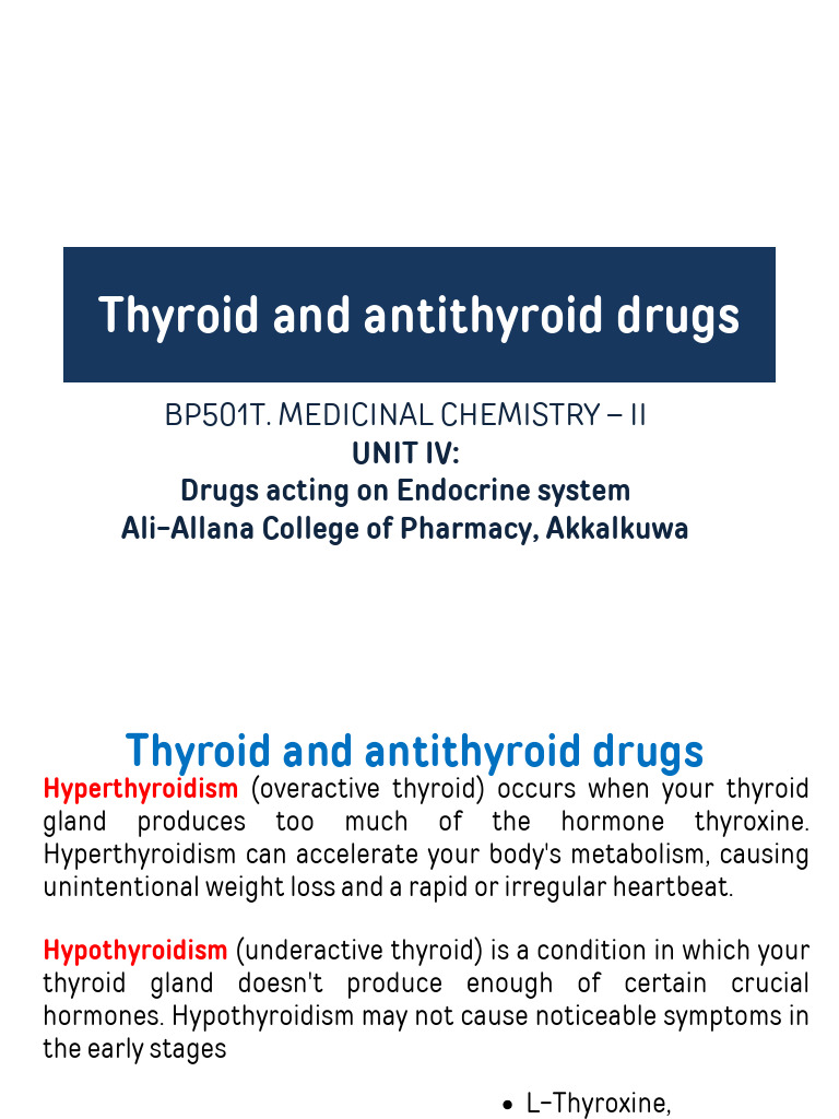 Thyroid and Antithyroid Drugs - PPTX - 20231126 - 103419 - 0000 | PDF ...