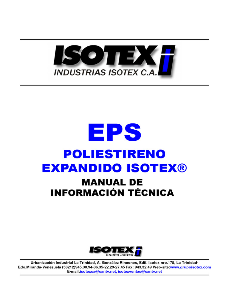 Manual Eps Isotex | PDF | Humedad | Vapor de agua