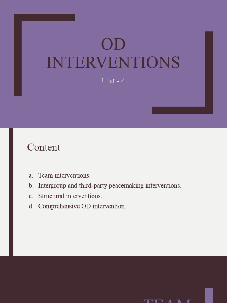 OD Interventions | PDF | Team Building | Leadership