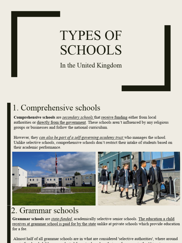 Types of Schools | PDF | Schools | Public Services