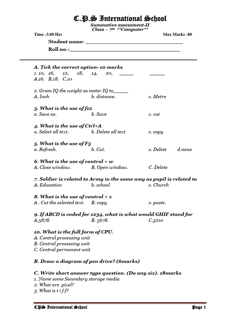 7TH Class Computer | PDF | Html | World Wide Web
