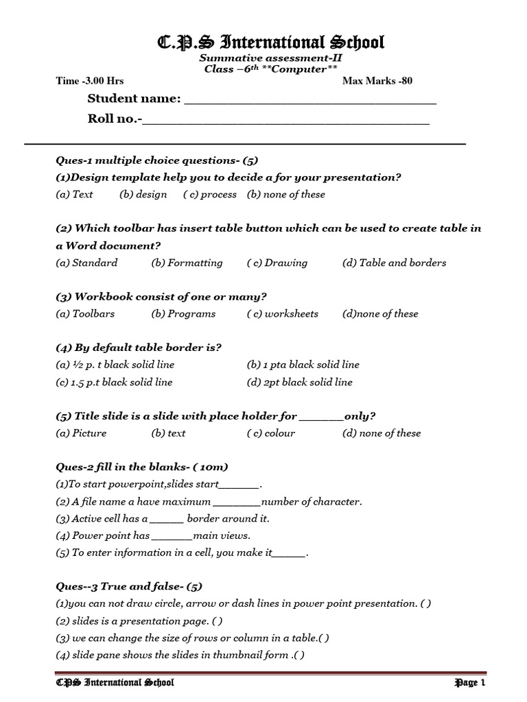 6th Class Computer | PDF | Software Engineering | Computer Science