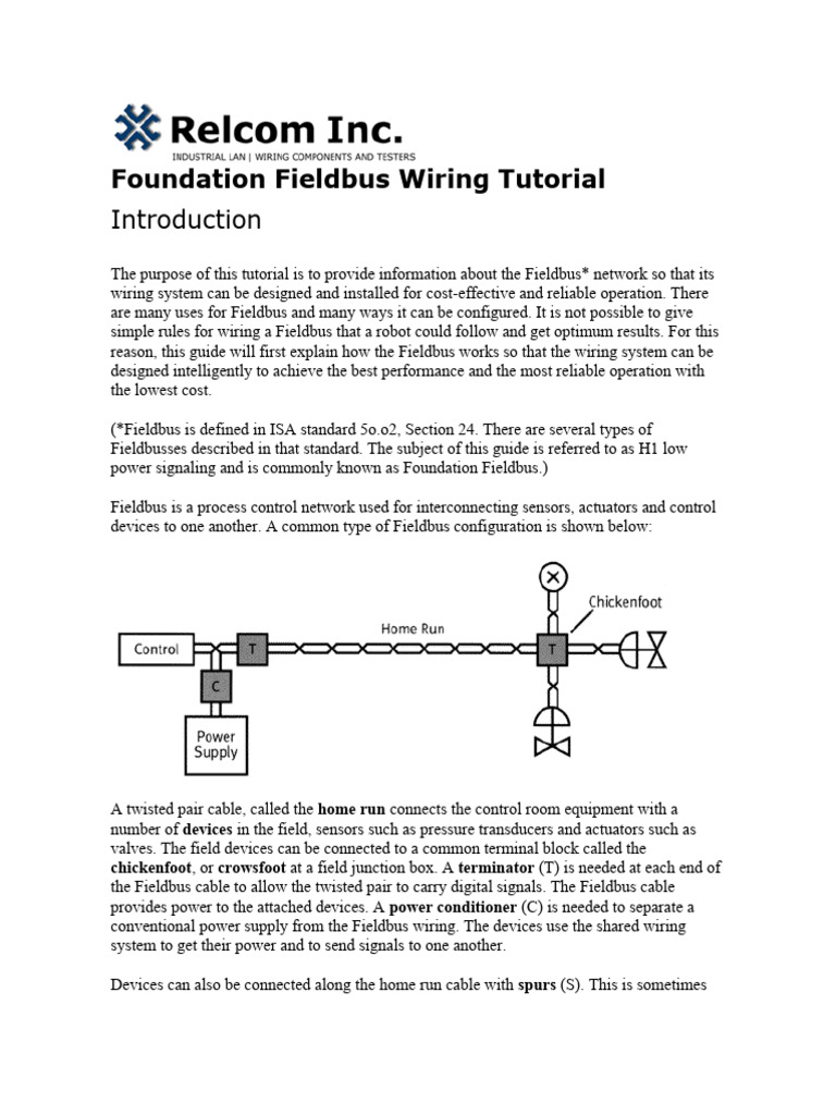 Foundation Fieldbus Wiring Tutorial | PDF | Decibel | Electrical Wiring