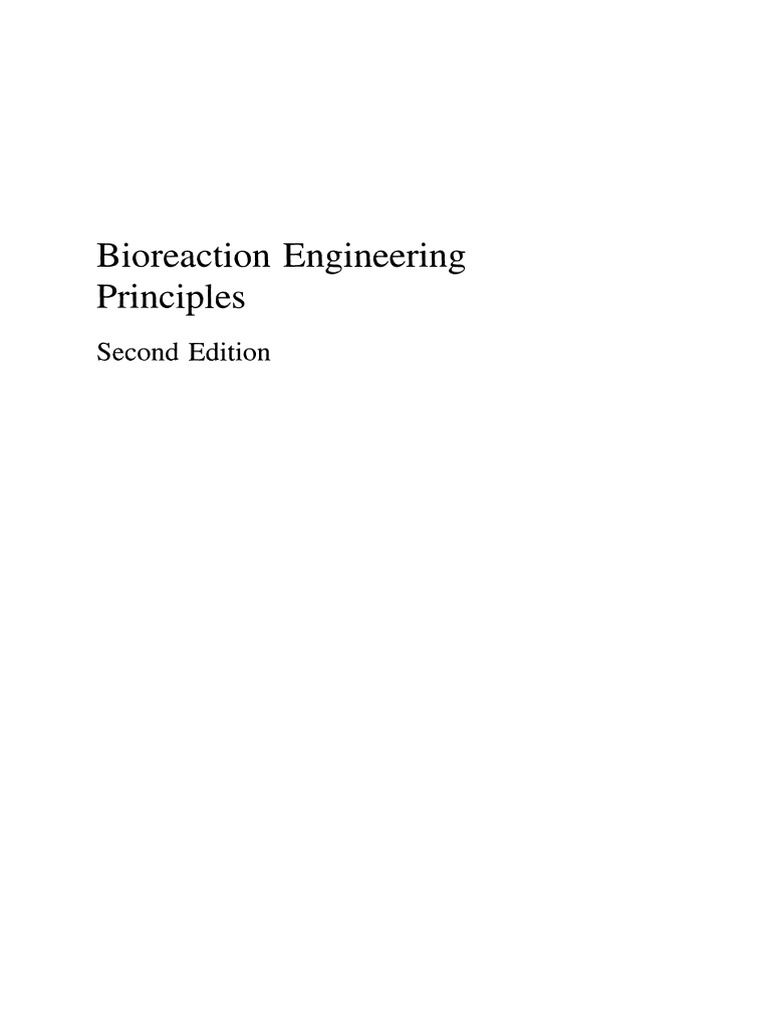 Bioreaction Engineering Principles | PDF | Systems Biology | Metabolomics
