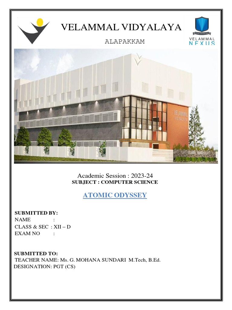 CS Project Sample PDF Front Pages Only | PDF | Computing | Science