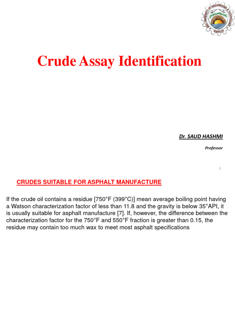 Crude Assay | PDF | Technology & Engineering