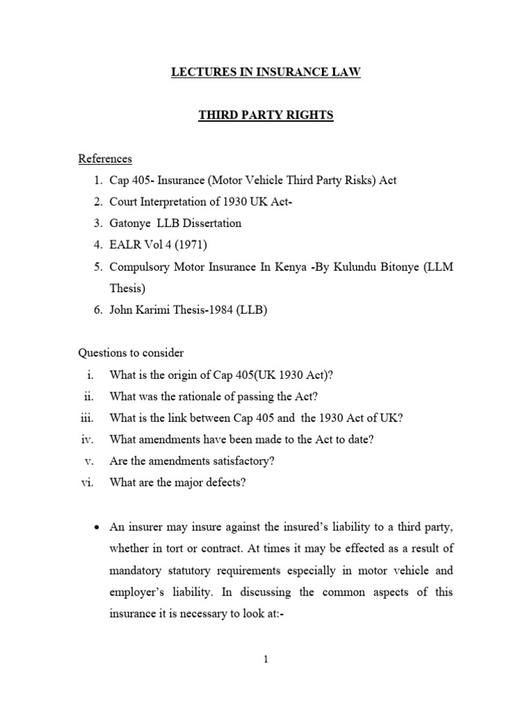 Third Party Rights | Download Free PDF | Indemnity | Legal Liability