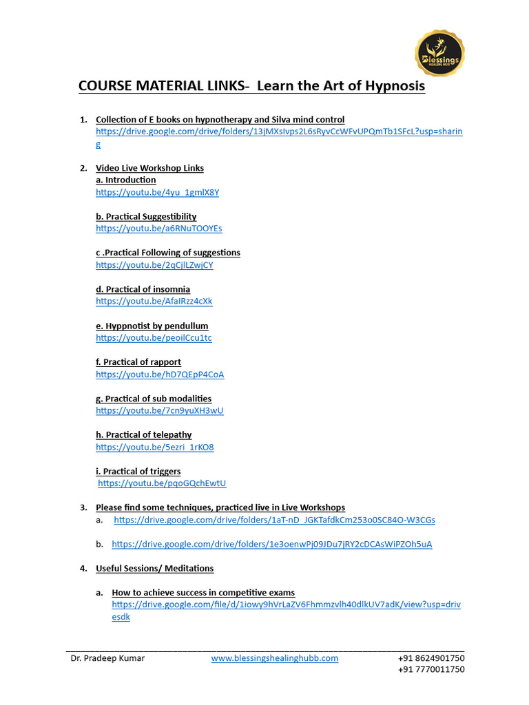 Collection of E Books On Hypnotherapy and Silva Mind Control | PDF ...