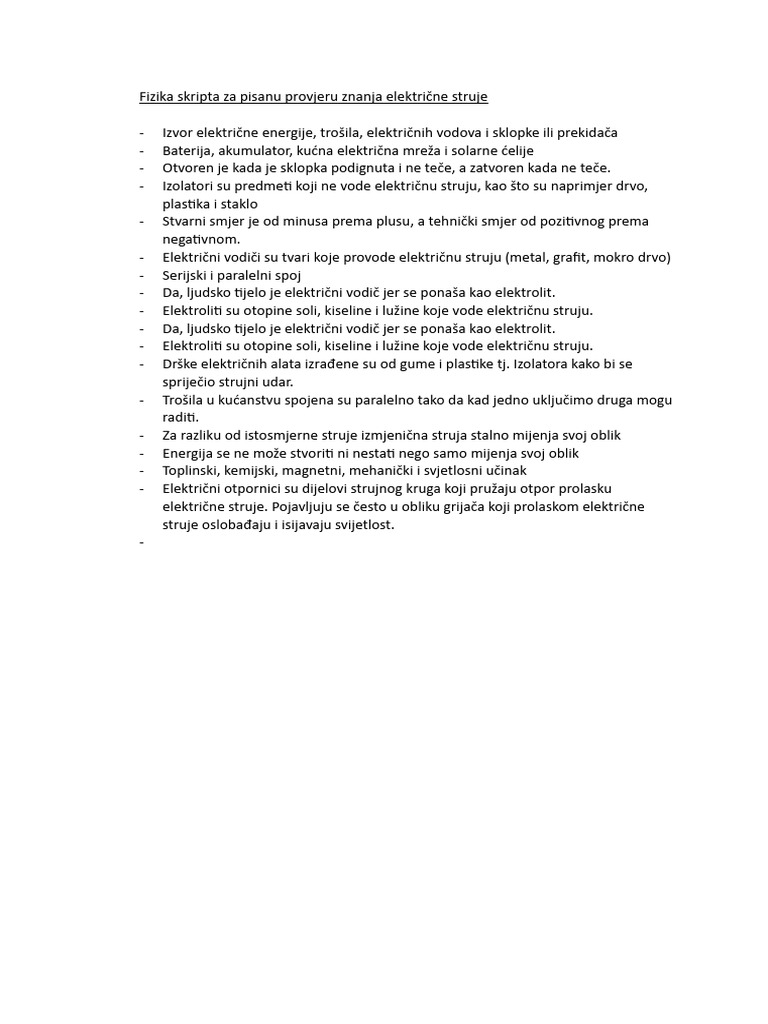 Fizika Skripta Za Ispit | PDF