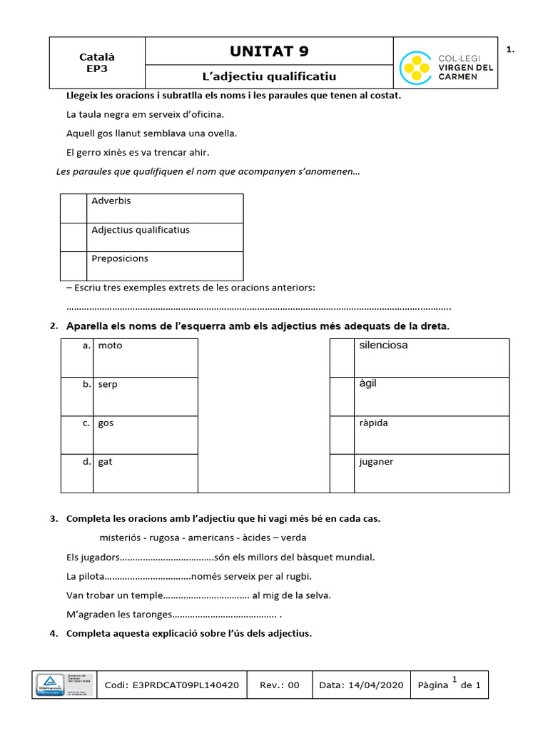 Unitat 9 Catala | PDF