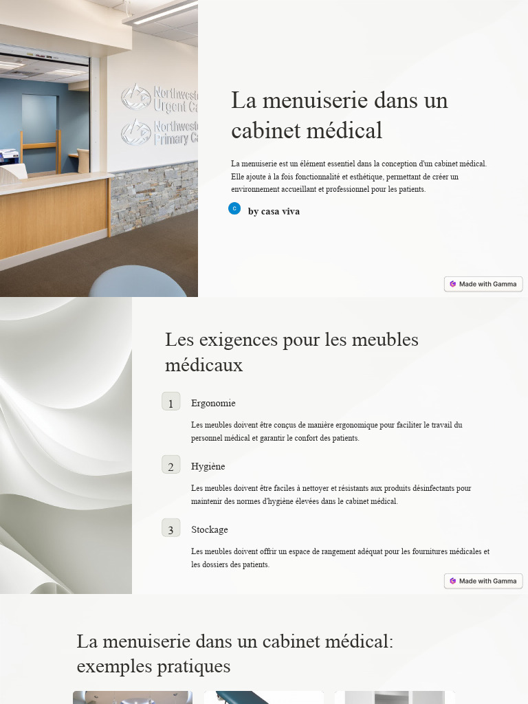 La Menuiserie Dans Un Cabinet Medical | PDF | Meubles | Hygiène