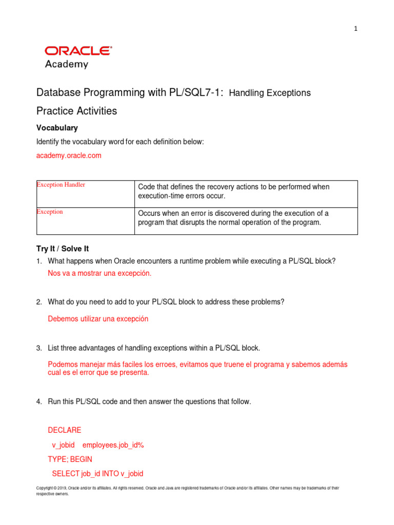 PLSQL 7.1 DL | PDF | Pl/Sql | Sql