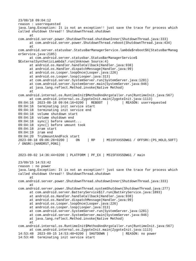Power Off Reset Reason | PDF | Java (Programming Language) | System Software