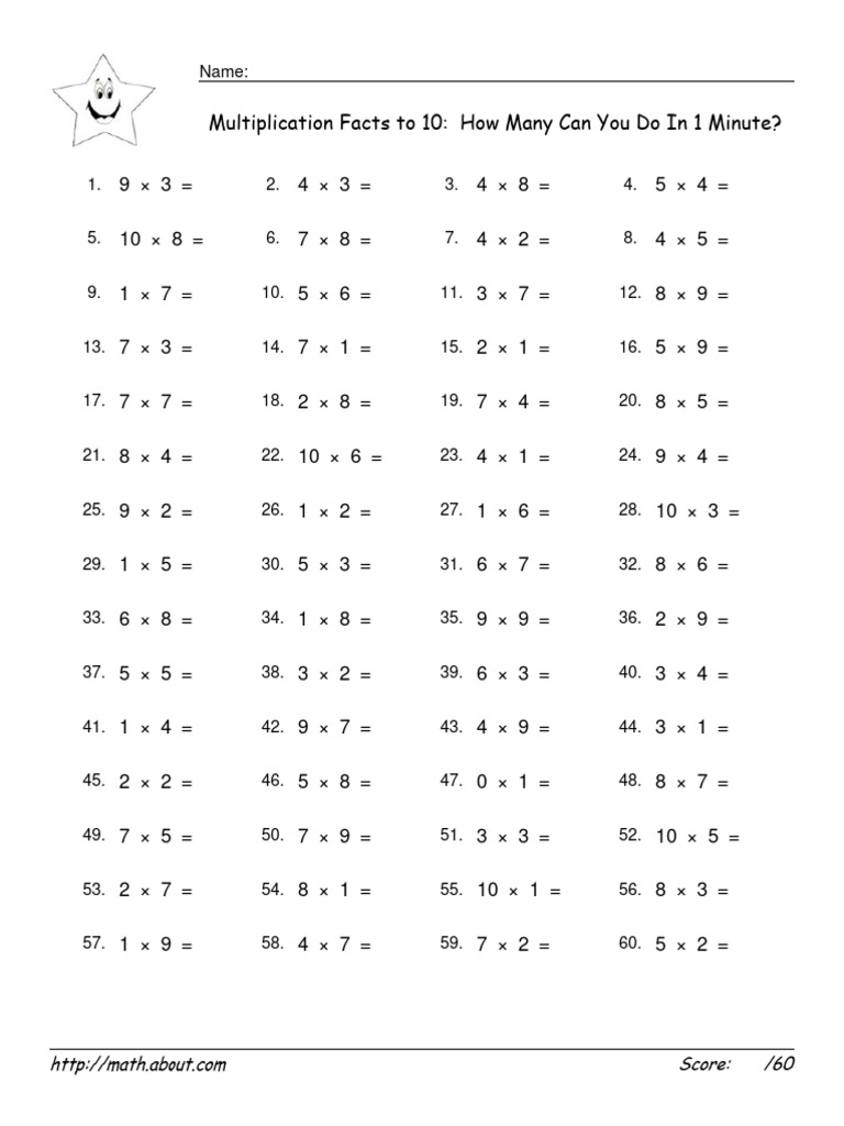 Multiplication Facts 5 | PDF