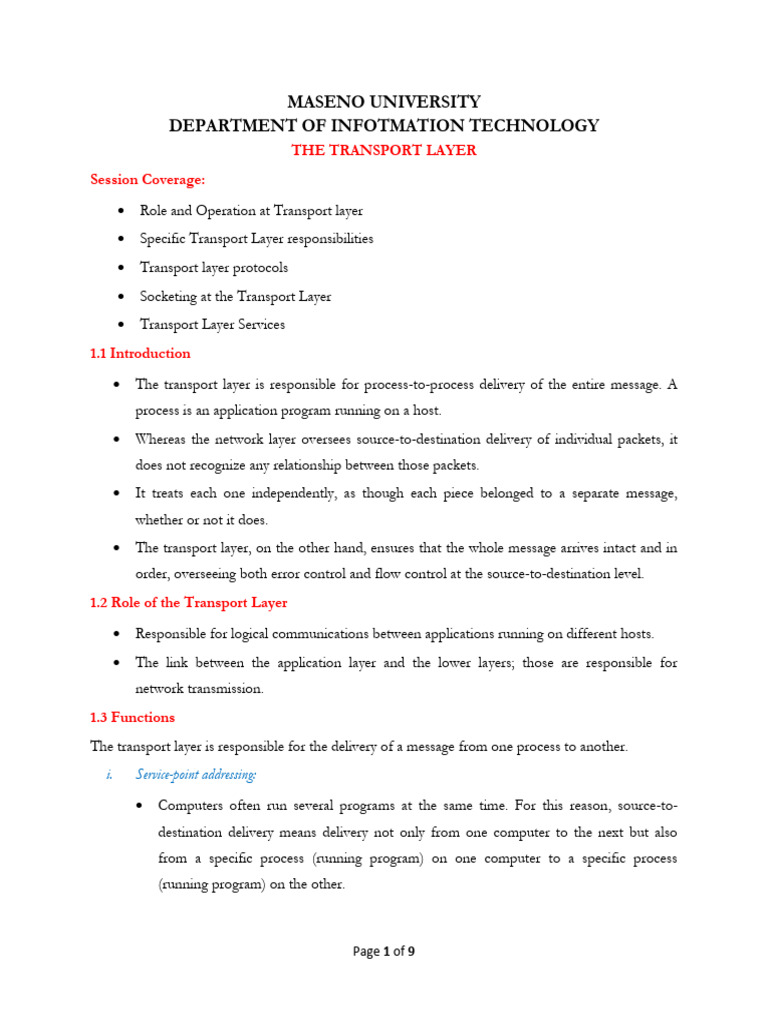 CIR 209 (Lecture 4e) OSI - Model | PDF | Port (Computer Networking) | Transmission Control Protocol