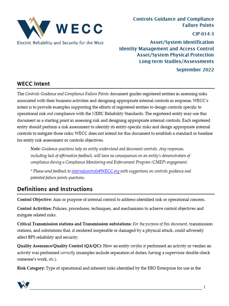 CIP-014-3 Compliance Guidance Document | PDF | Vulnerability (Computing ...